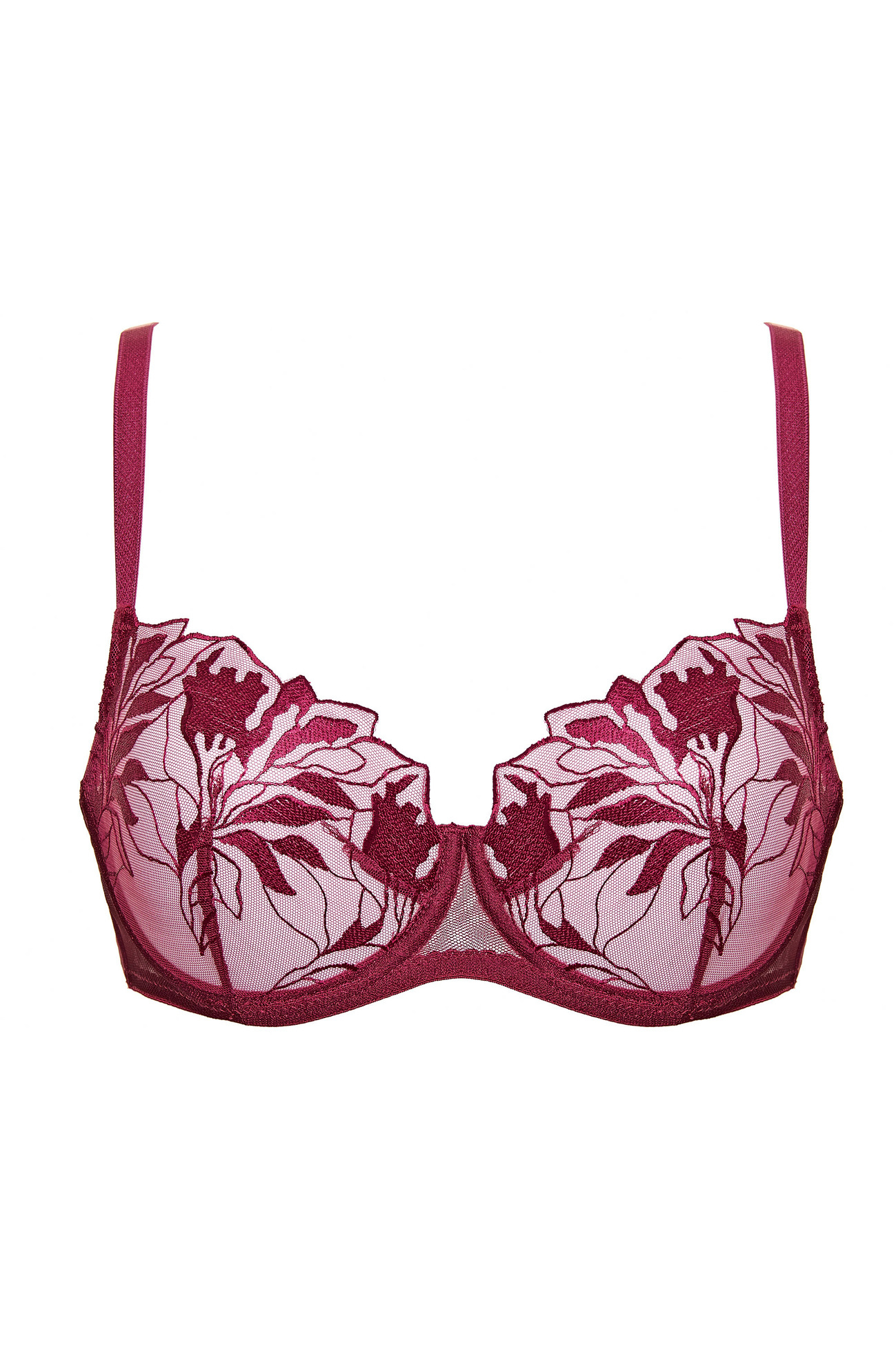 Gorteks Coco embroidered soft bra dark red burgundy Classic collection