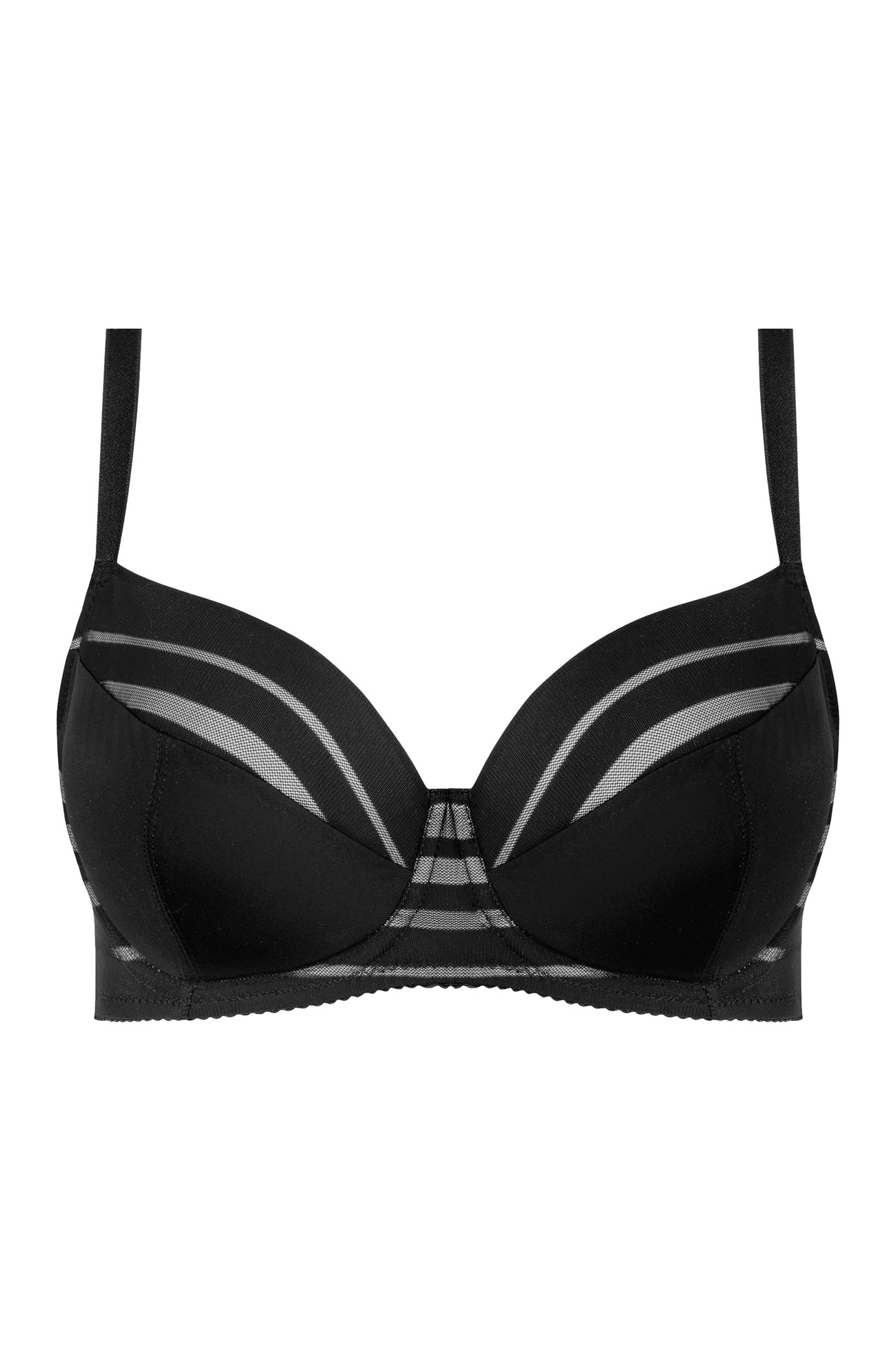 Gorteks Luna striped padded bra black black Classic collection