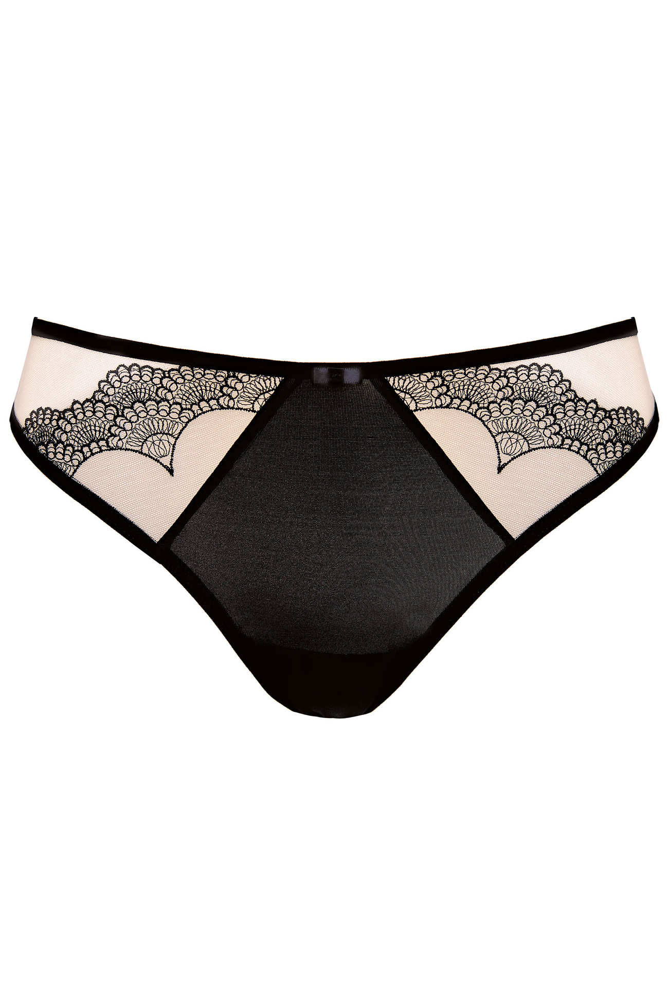 Heidi stringi z haftem czarne od polskiego producenta Gorteks